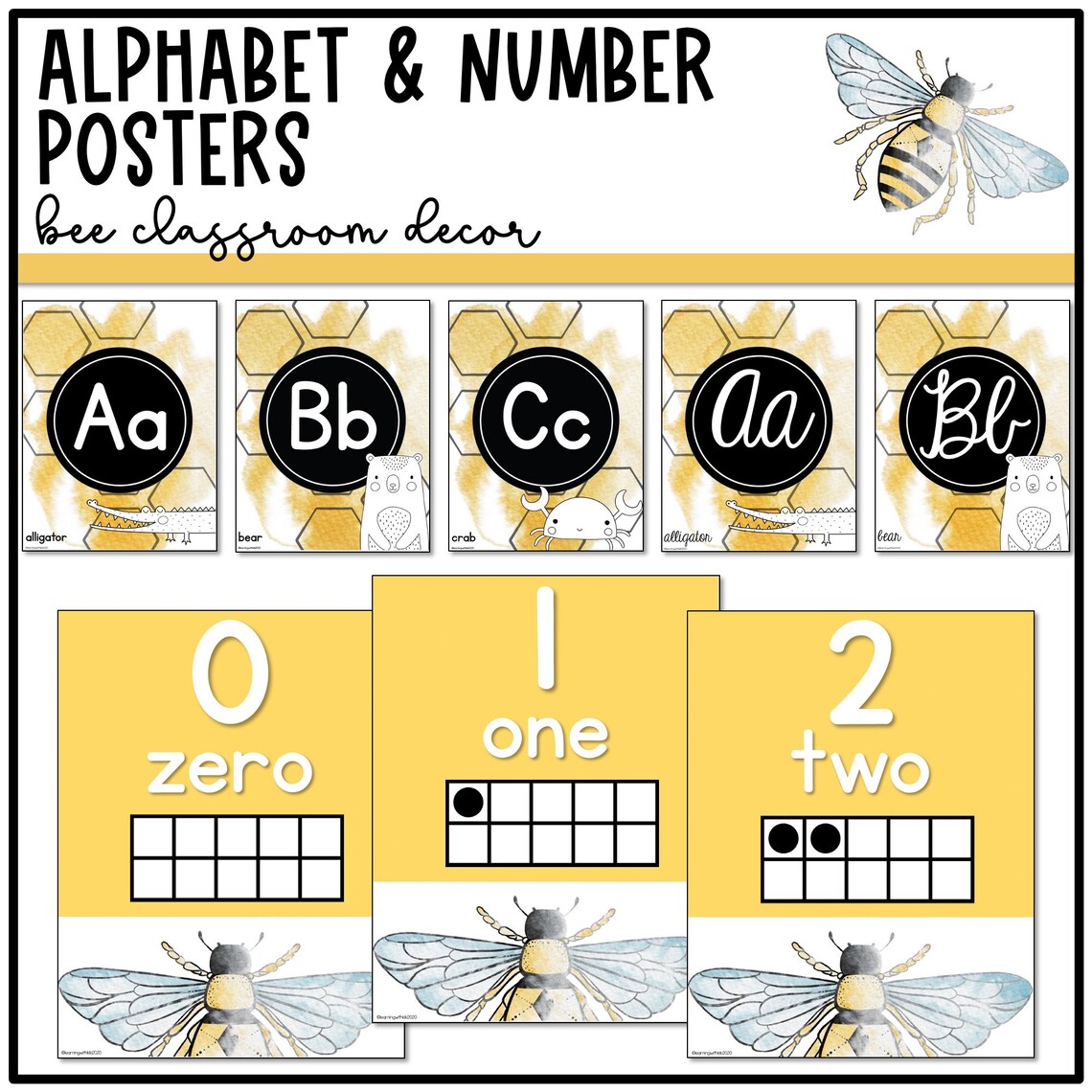 Bee Classroom Decor | Alphabet Posters | Number Posters | Word Wall ...