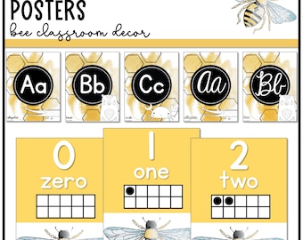 Alphabet Posters / Bee Classroom Decor - Etsy