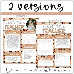 MODERN LEOPARD Meet the Teacher Teacher Letter Cheetah | Etsy