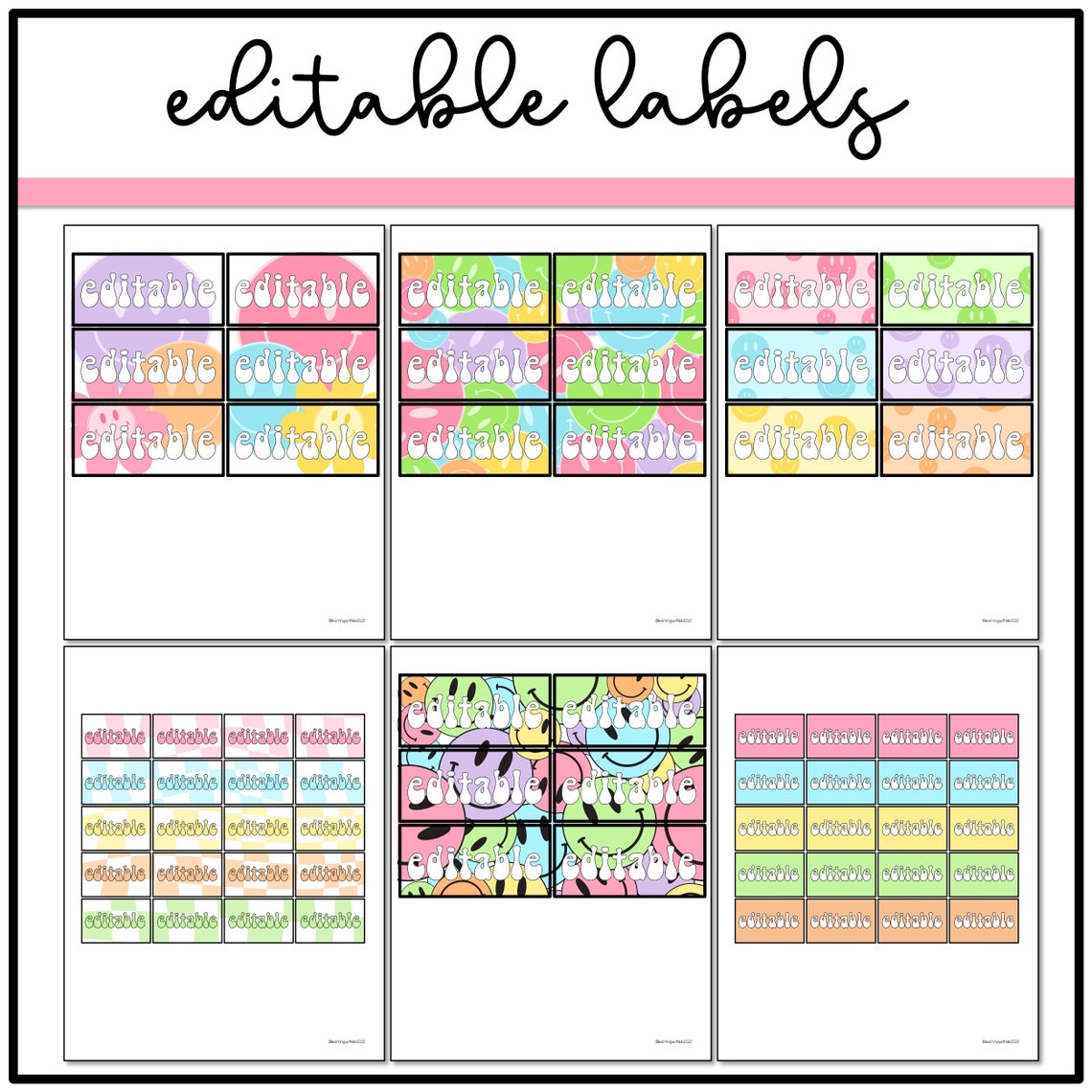 Retro Pastel Teacher Toolbox Labels Happy Classroom Decor - Etsy