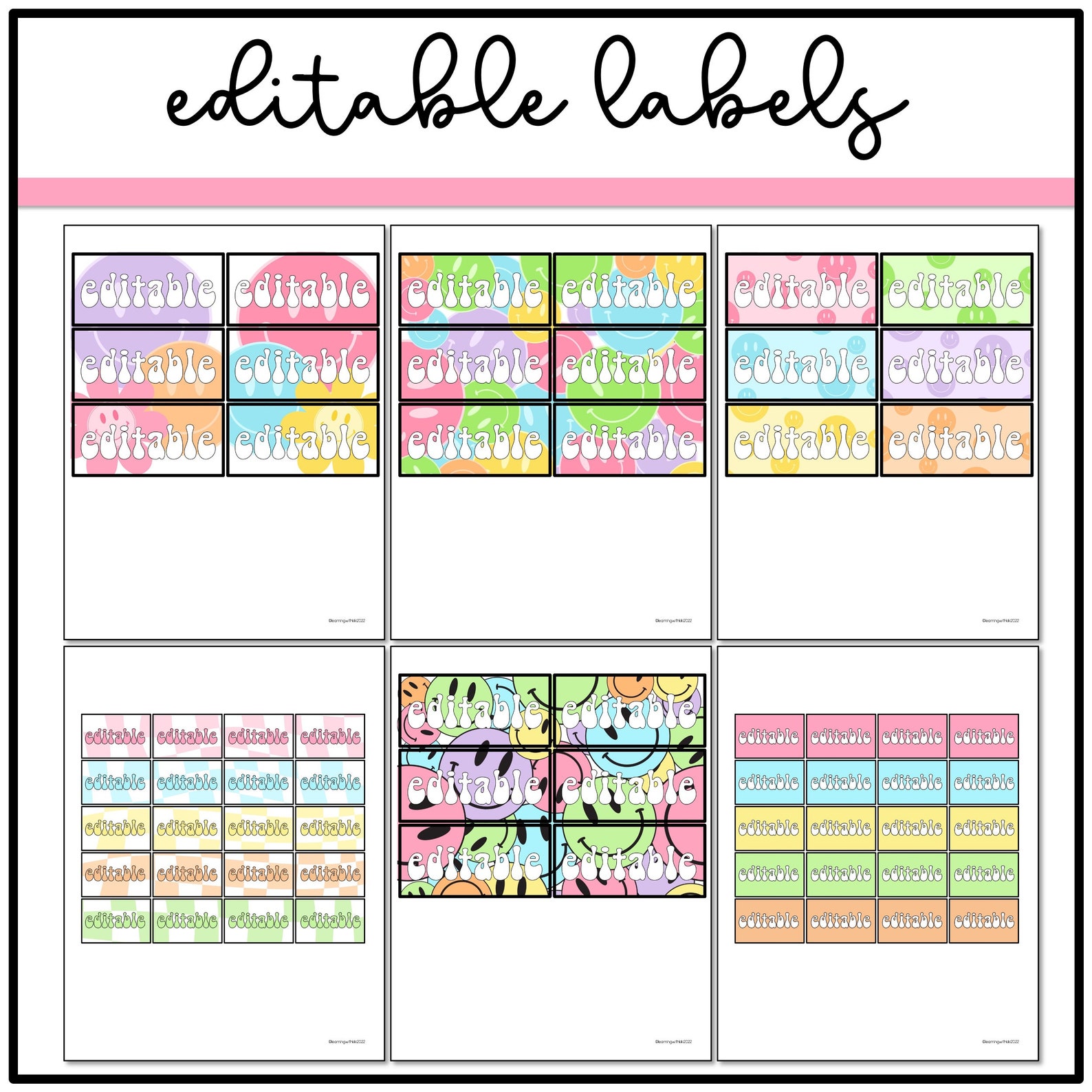 Retro Pastel Teacher Toolbox Labels Happy Classroom Decor - Etsy