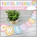 Pastel Banner | Bunting | Bulletin Board | Cloud Classroom Decor - Etsy