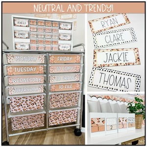 MODERN LEOPARD Classroom Decor Bundle | Editable | Cheetah | Boho Chic ...