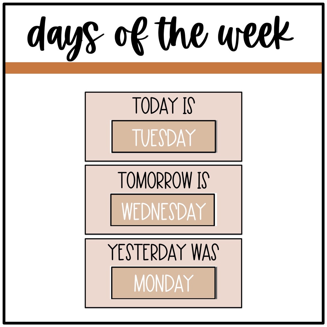 MODERN BOHO Calendar Pocket Chart Desert Neutral Classroom - Etsy