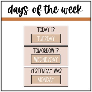 MODERN BOHO Calendar Pocket Chart Desert Neutral Classroom Decor - Etsy