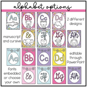 Happy Brights Alphabet Posters | Bright Classroom Decor - Etsy