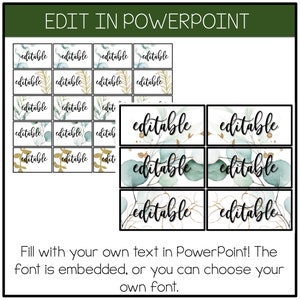 Eucalyptus and Gold Teacher Toolbox Labels | Botanical Classroom Decor ...