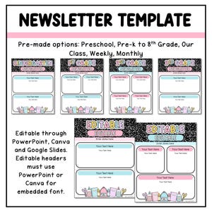Back to School Newsletter Template | Editable | Composition Notebook ...