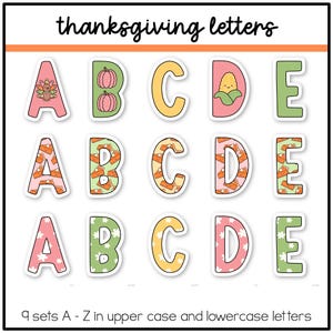 Thanksgiving Bulletin Board Letters | A - Z, Letters and Numbers ...