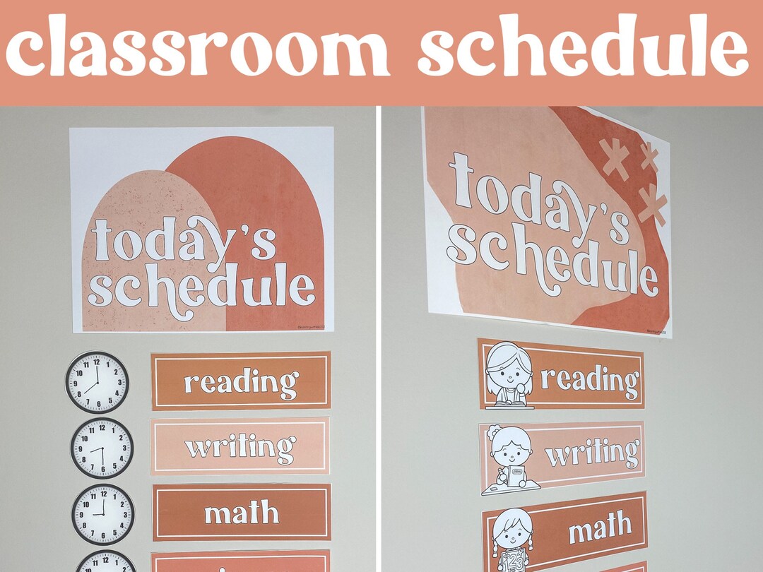 BOHO NEUTRALS Classroom Decor | Classroom Schedule - Etsy