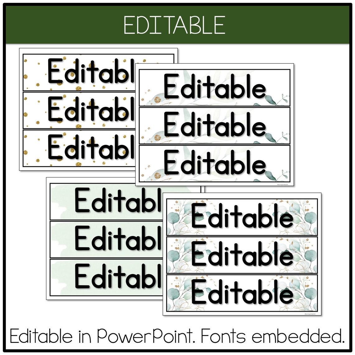 Eucalyptus and Gold Flip Calendar Botanical - Etsy