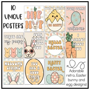 Retro Easter Posters, Bulletin Board, Classroom Decor - Etsy
