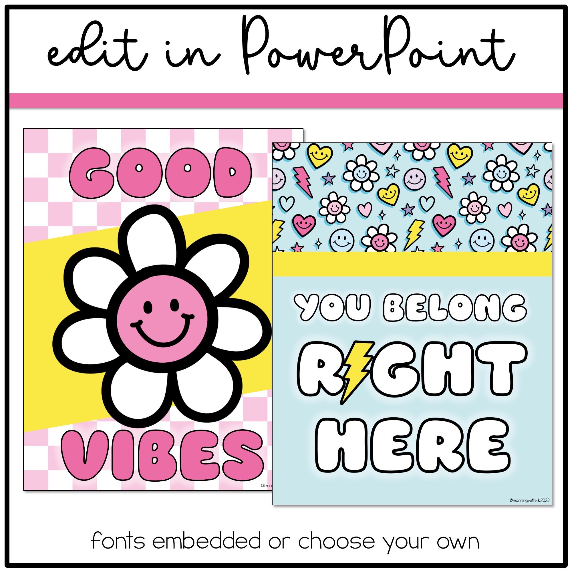 Happy Brights Classroom Posters Inspirational Retro Growth - Etsy
