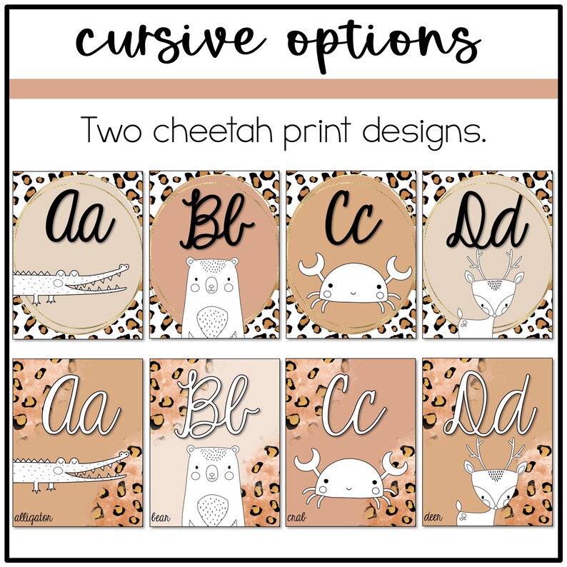 MODERN LEOPARD Alphabet Posters Cheetah Classroom Decor - Etsy