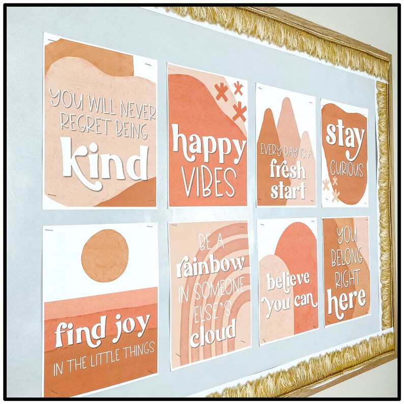 Boho Neutrals Posters Growth Mindset Boho Rainbow | Etsy
