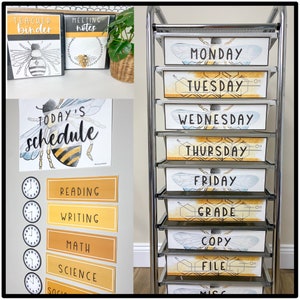 Bee Classroom Decor Bundle Editable (Instant Download) - Etsy