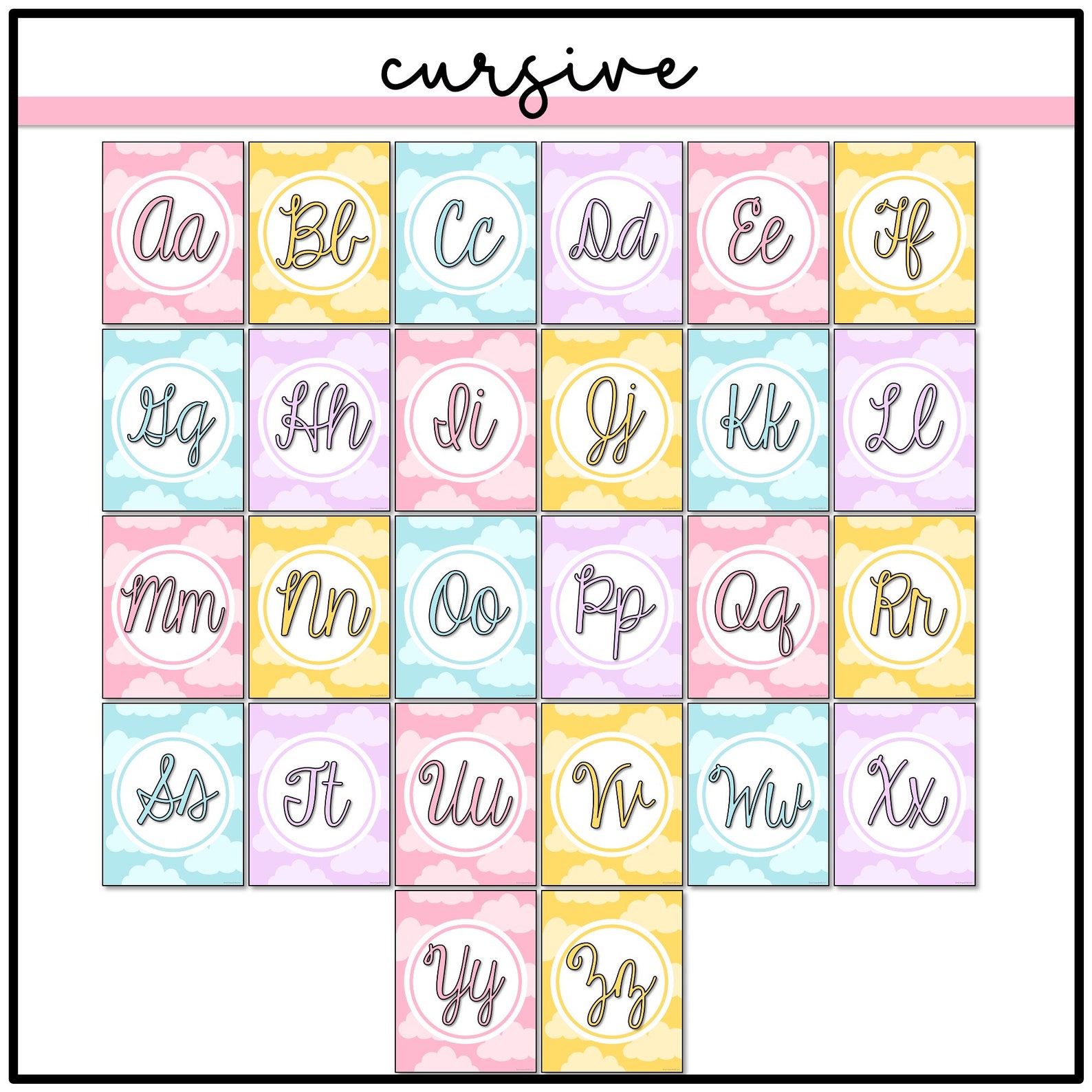 Pastel Dreams Alphabet Posters | Calm Classroom Decor - Etsy