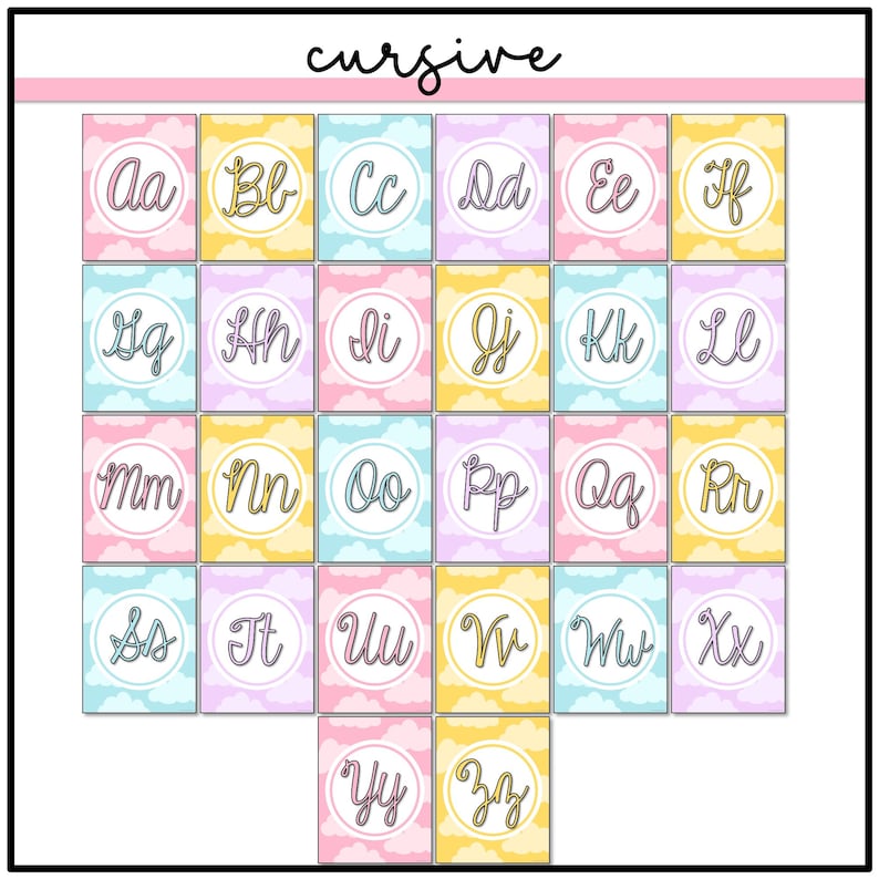 Pastel Dreams Alphabet Posters | Calm Classroom Decor - Etsy