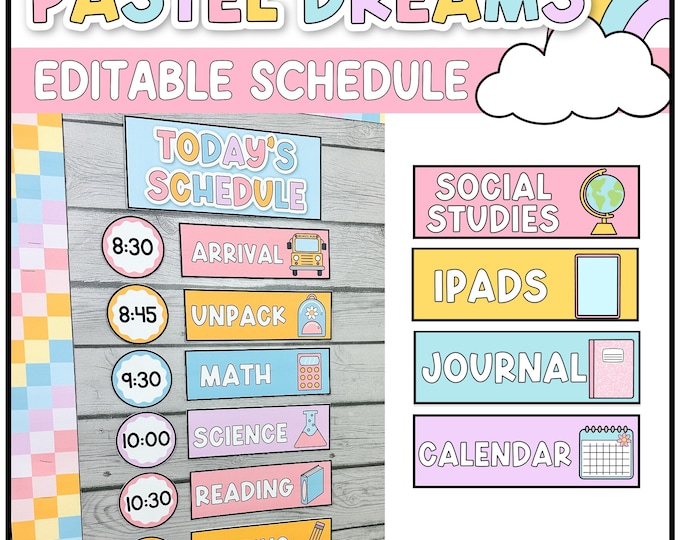 Pastel Bulletin Board Border | Cloud | Daisy | Rainbow | Checker - Etsy ...