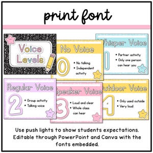 Composition Notebook Classroom Decor | Voice Level Posters | Chart ...