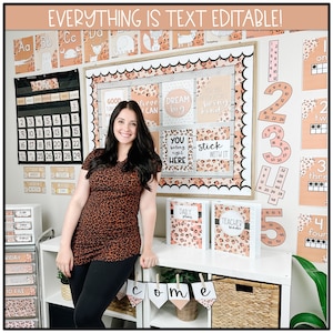 MODERN LEOPARD Classroom Decor Bundle | Editable | Cheetah | Boho Chic ...