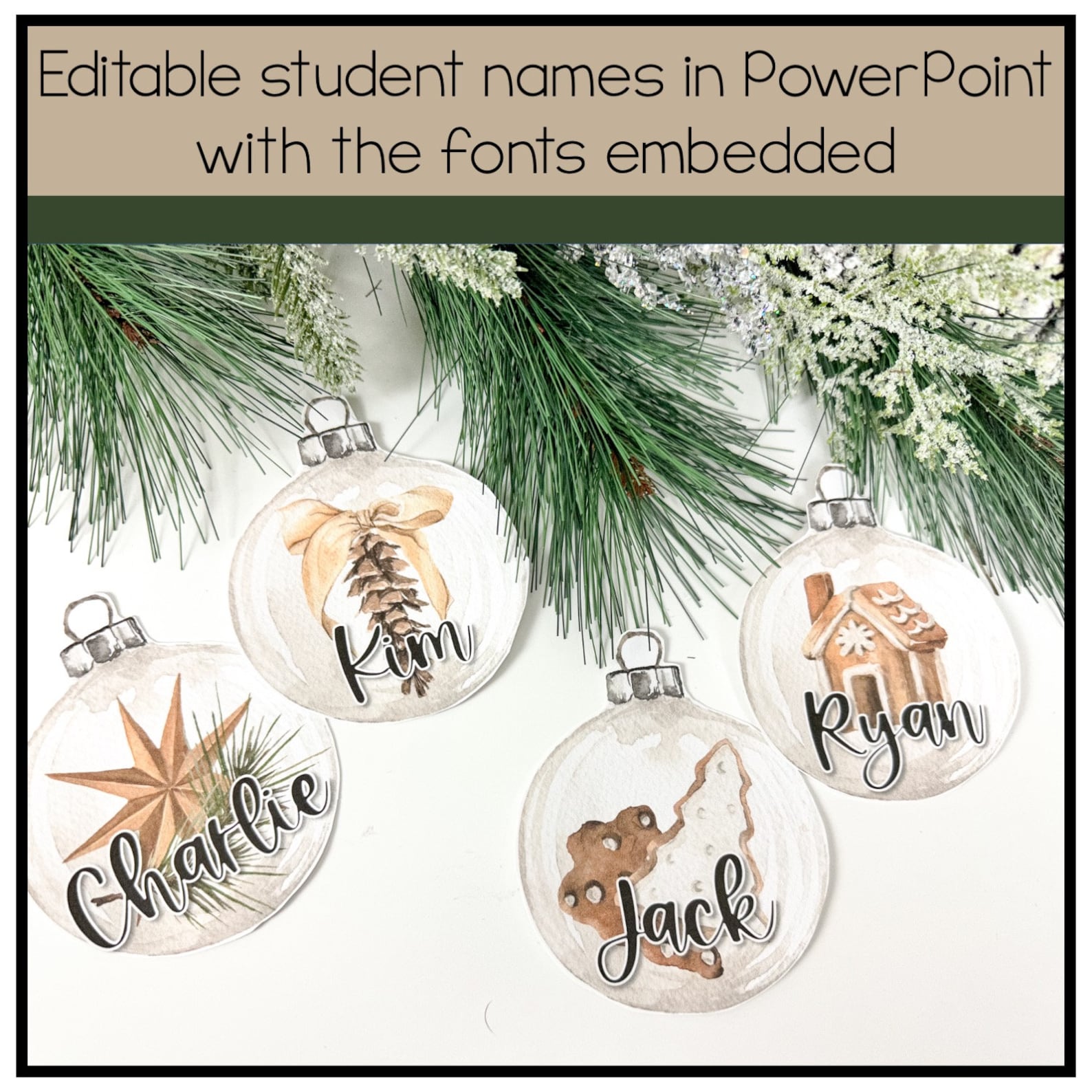 Christmas Bulletin Board Kit Classroom Decor Neutral - Etsy