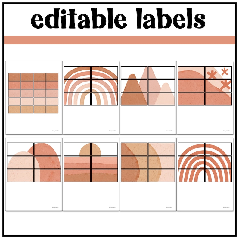 BOHO NEUTRALS Teacher Toolbox Labels Boho Raimbow Classroom - Etsy