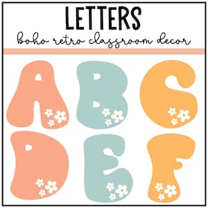 Boho Retro Bulletin Board Letters | Daisy Letters - Etsy
