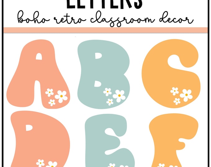 Boho Retro Classroom Decor Bundle | Editable | Groovy | Daisy | Rainbow ...