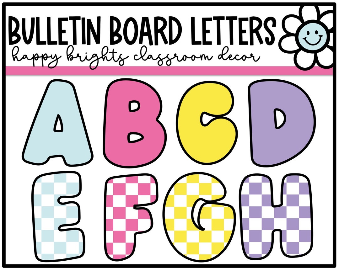 Happy Brights Bulletin Board Letters A Z Letters and - Etsy
