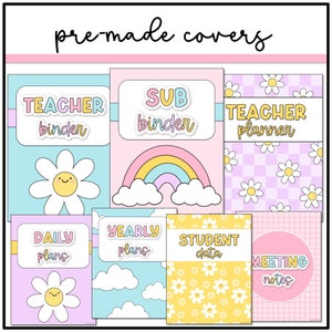 Pastel Dreams Binder Covers | Editable | Cloud Classroom Decor - Etsy