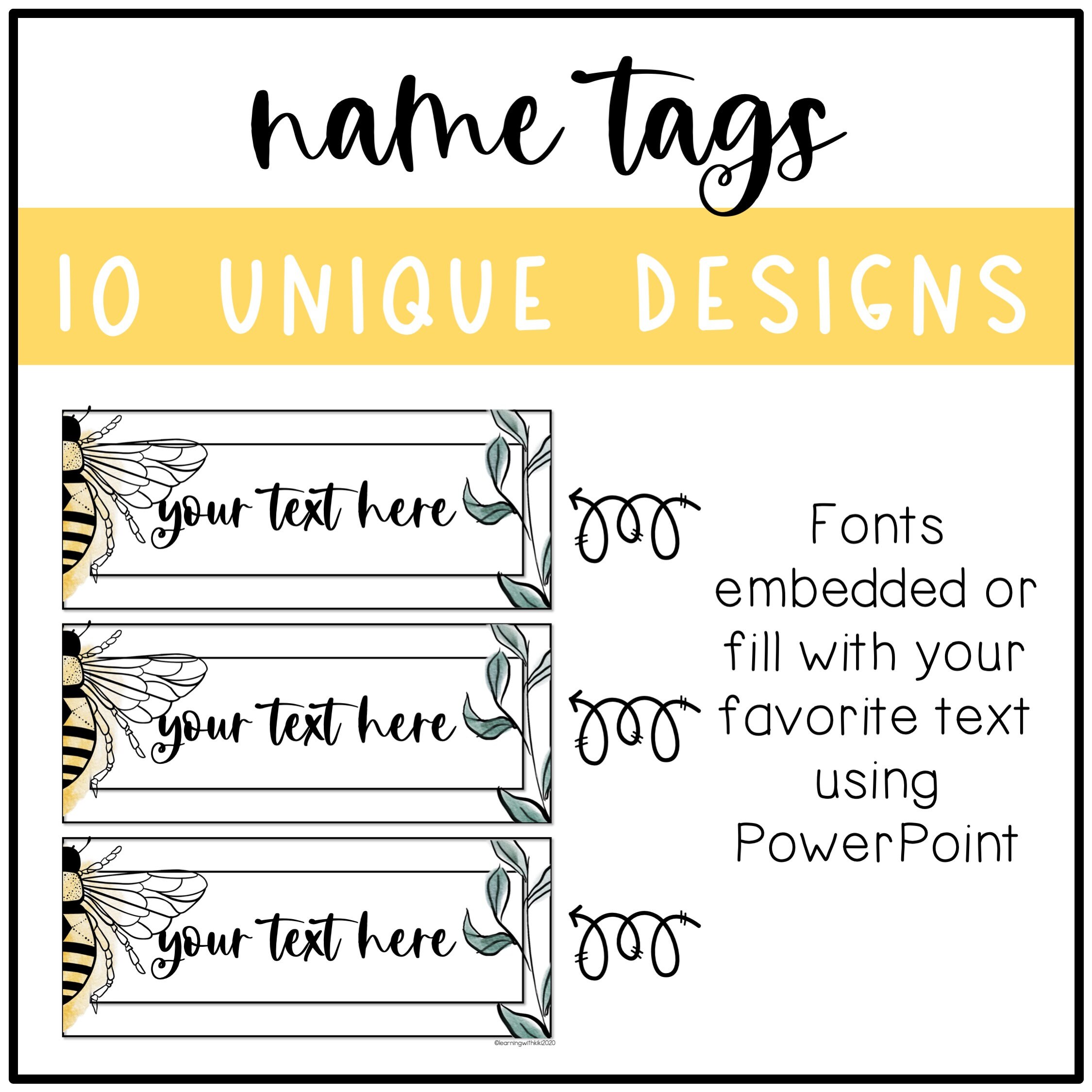 Bee Classroom Decor Name Tags Classroom Labels Editable - Etsy