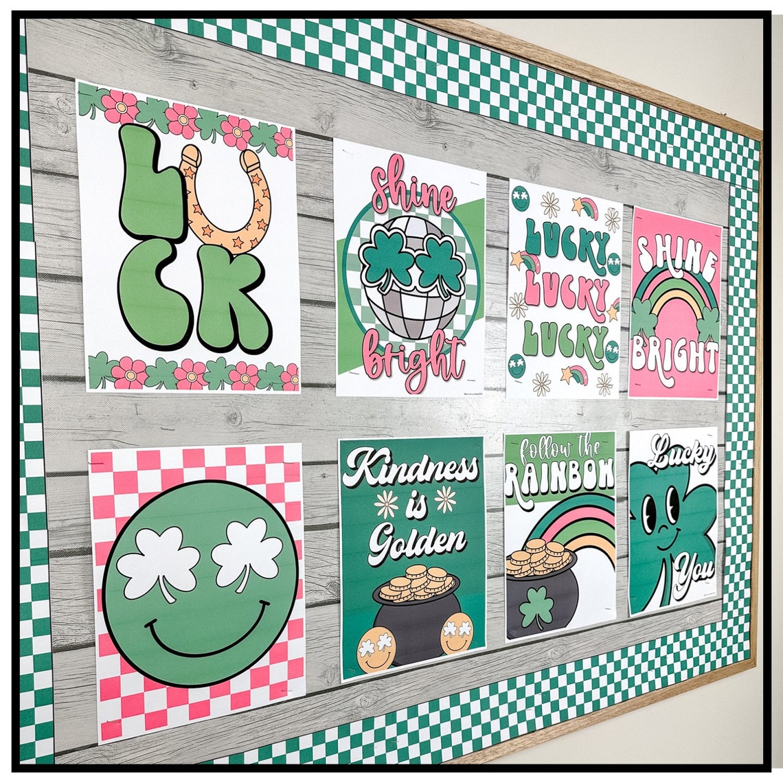 Retro St. Patrick's Day Classroom Posters, March Bulletin Board, Retro ...