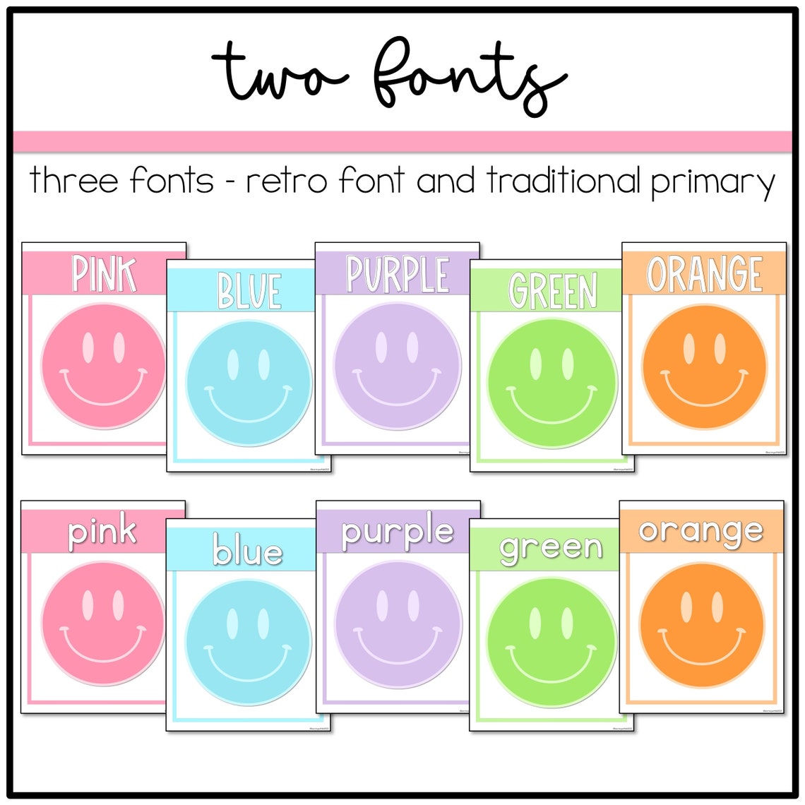 Retro Pastel Color Posters Happy Classroom - Etsy