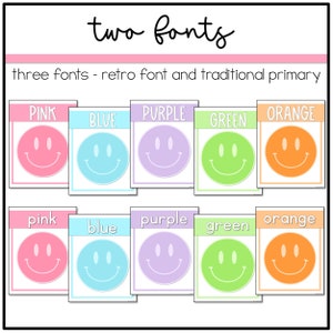 Retro Pastel Color Posters | Happy | Classroom - Etsy