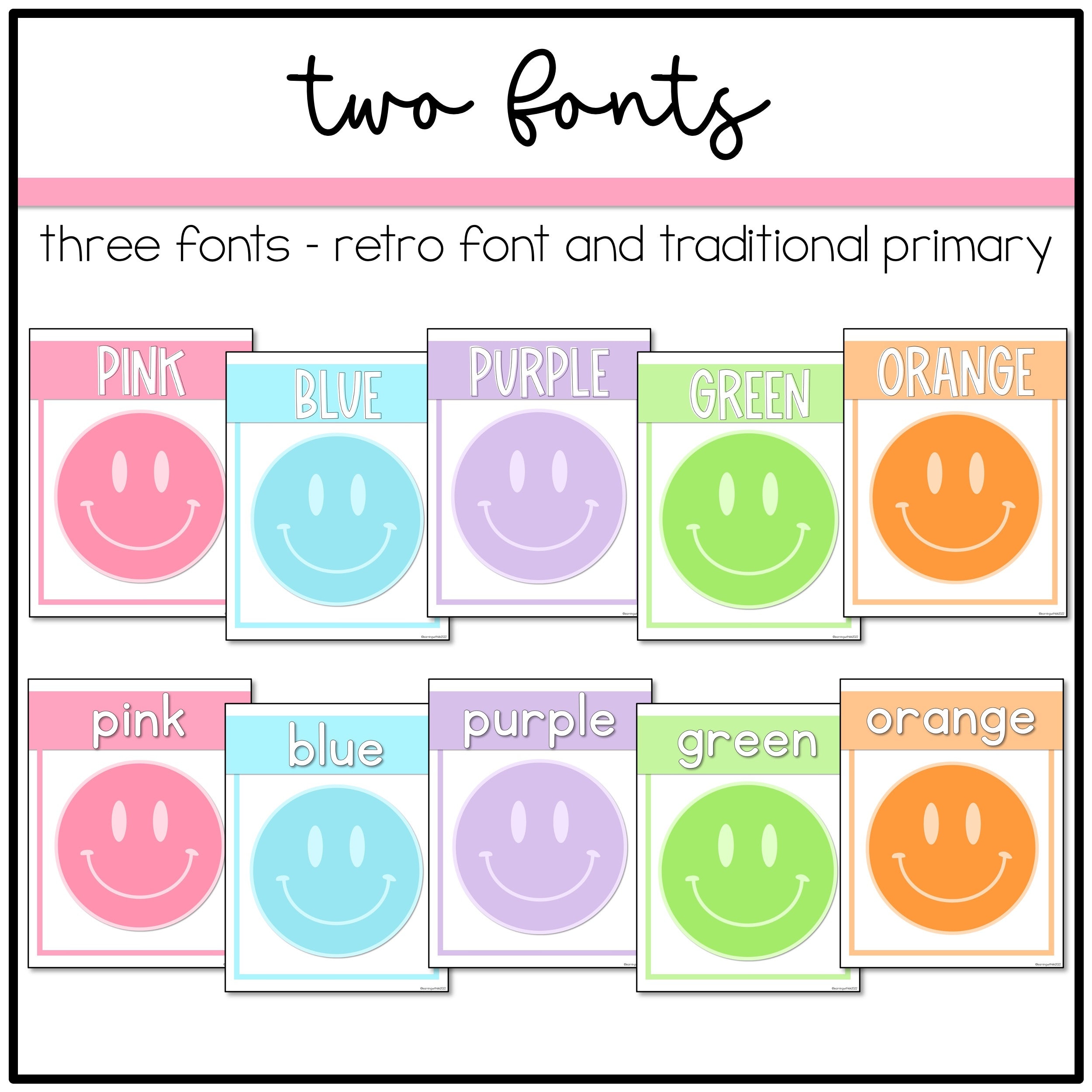 Retro Pastel Color Posters | Happy | Classroom - Etsy