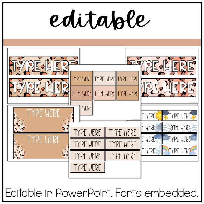 MODERN LEOPARD Calendar Pocket Chart Cheetah Classroom - Etsy