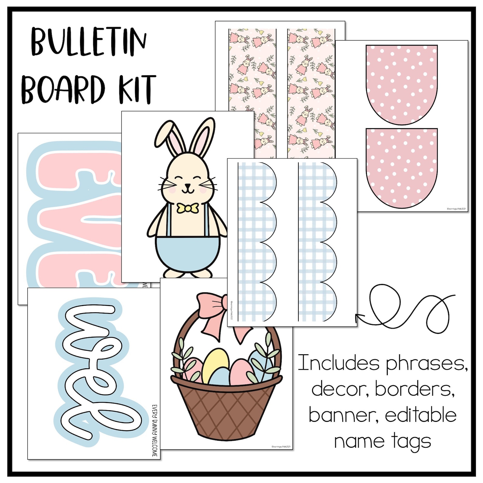 Easter Bulletin Board Kit, Classroom Decor - Etsy