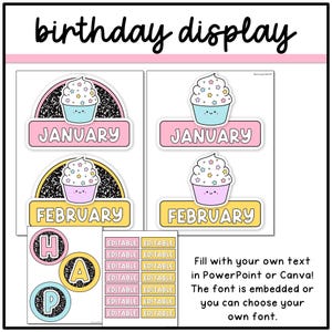 Composition Notebook Birthday Bulletin Board | Pastel Birthday Chart ...