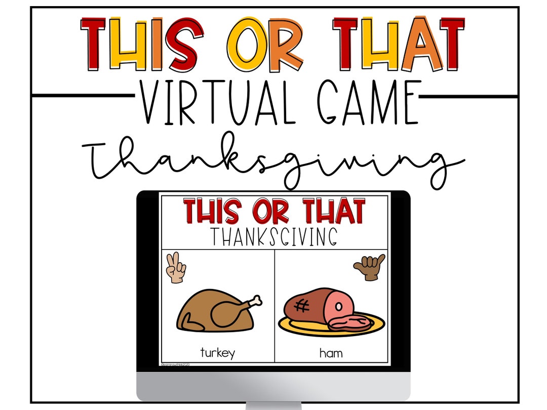 Thanksgiving Digital Game | This or That | Would You Rather - Etsy