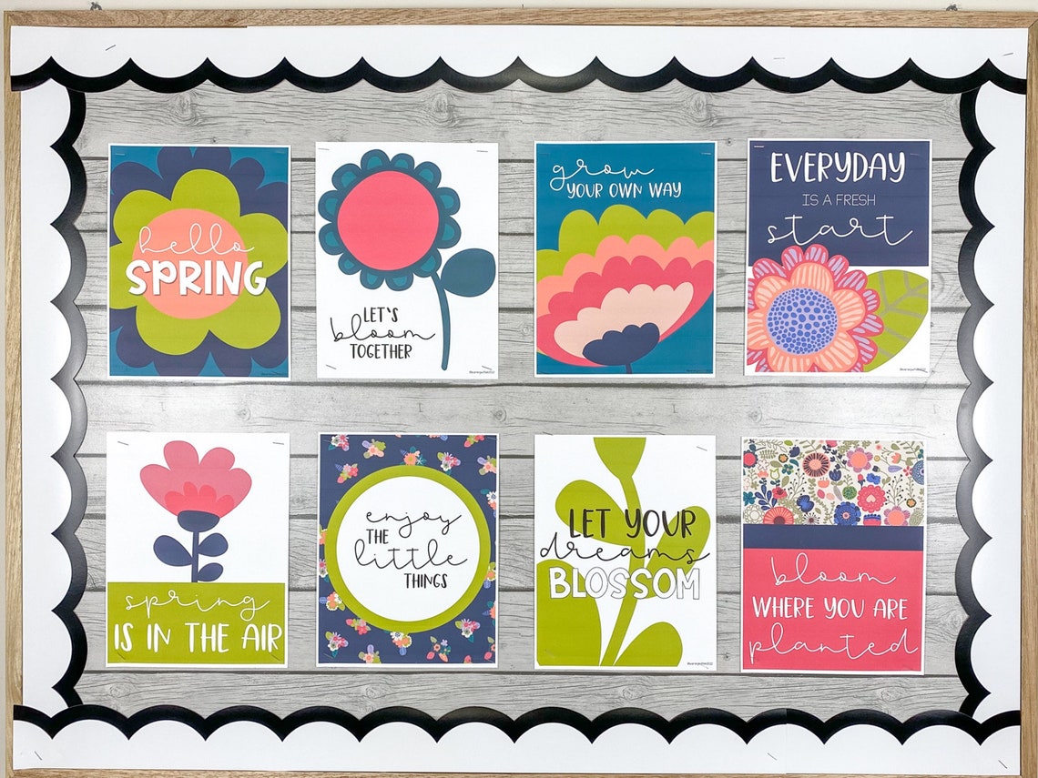 Spring Classroom Posters Classroom Decor Bright Flowers - Etsy Canada