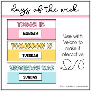 Classroom Calendar Display | Pocket Chart | Pastel Dreams | Editable ...