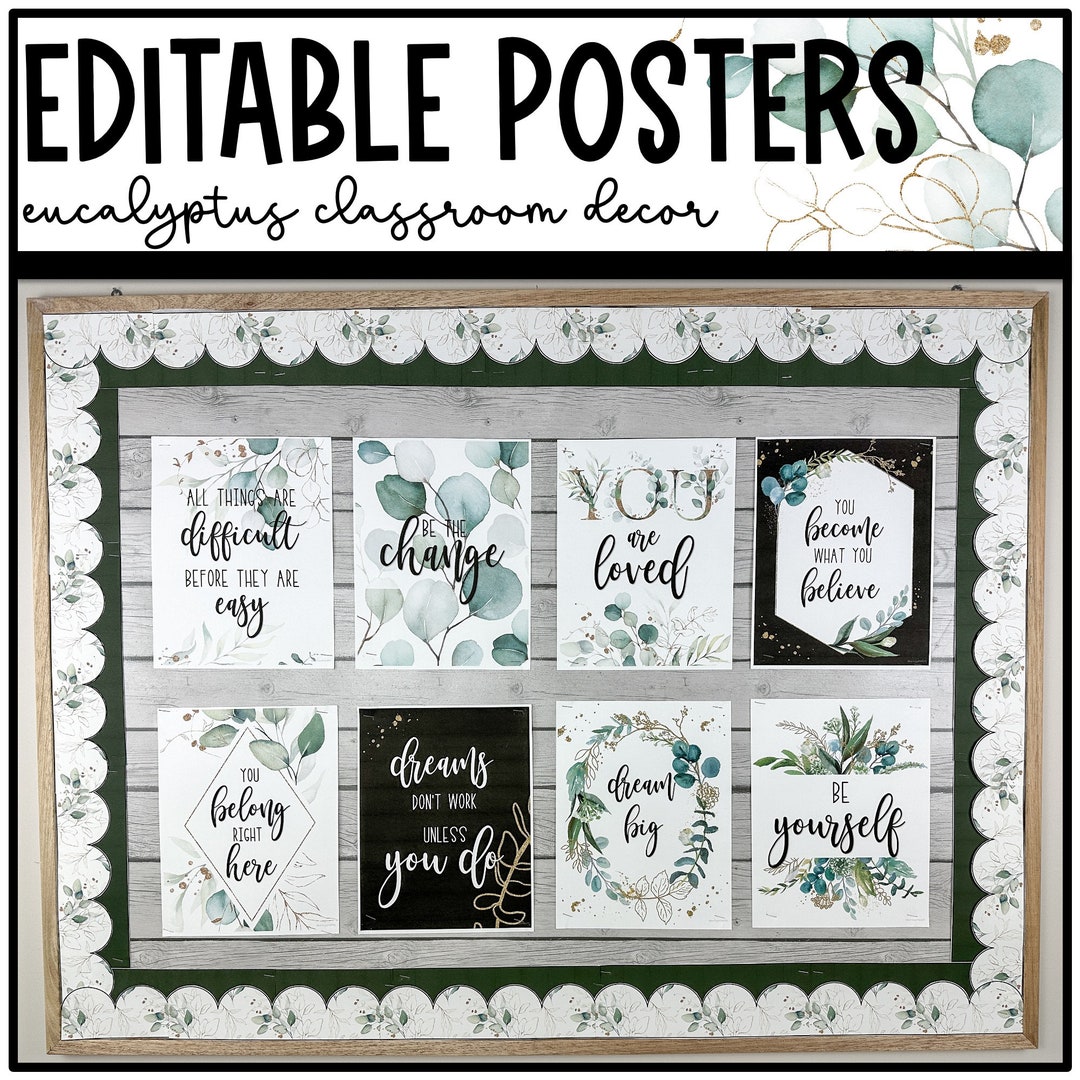 Eucalyptus and Gold Posters | Growth Mindset | Botanical - Etsy