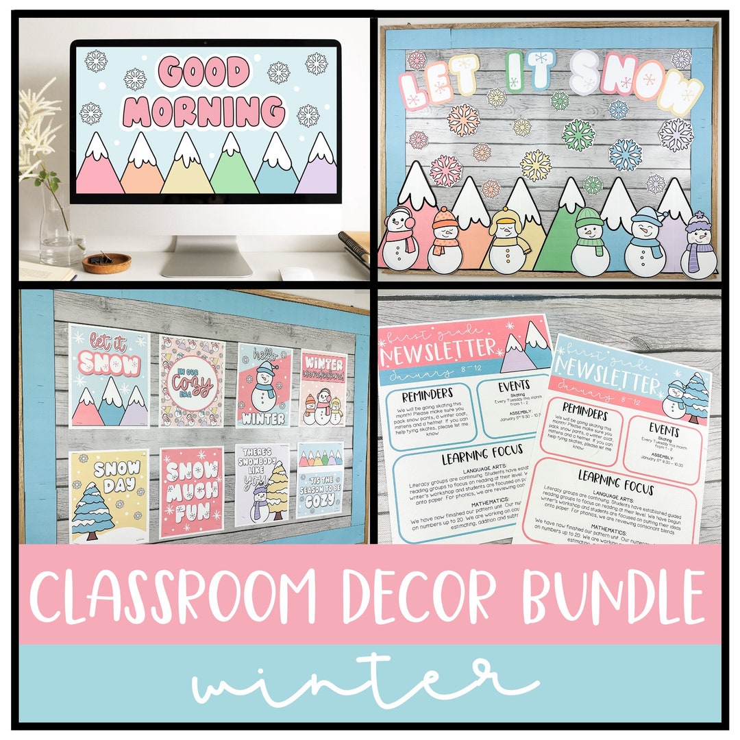 Winter Classroom Decor Bundle, Bulletin Board, Posters, Classroom ...