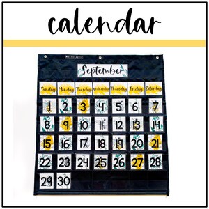 Bee Classroom Decor Calendar Pocket Chart Editable - Etsy