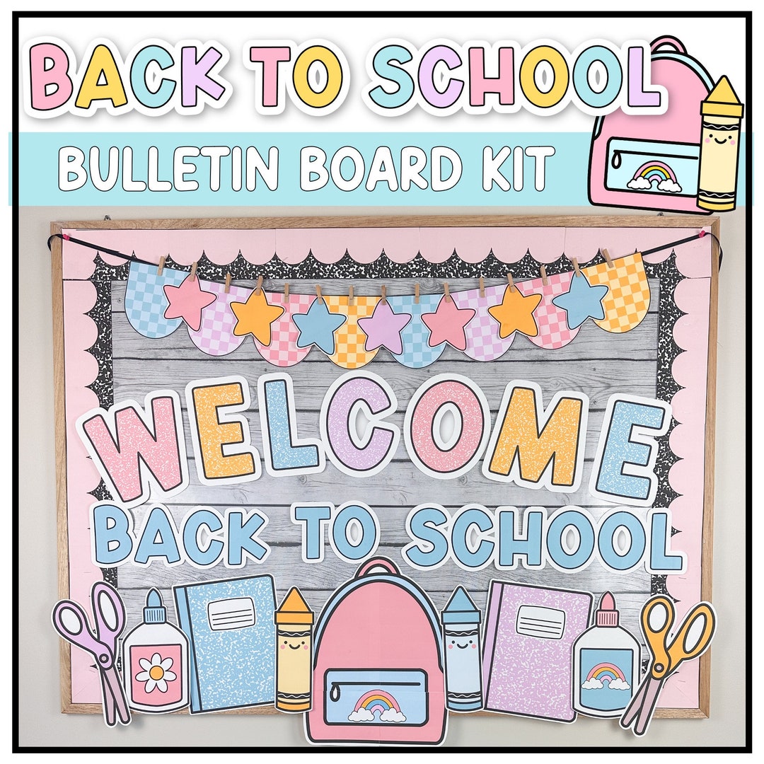 Back to School Bulletin Board Kit, Classroom Decor, Pastel Trendy - Etsy