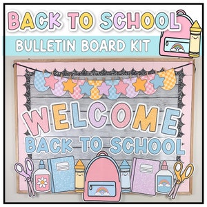 Back to School Bulletin Board Kit, Classroom Decor, Pastel Trendy - Etsy