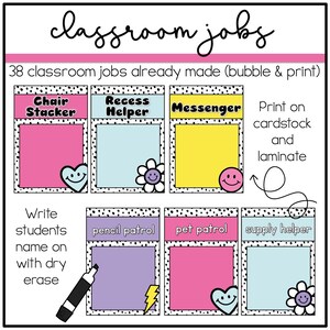 Happy Brights Classroom Decor, Classroom Jobs for Students, Printables ...