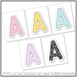 Composition Notebook Bulletin Board Letters | A - Z, Letters and ...