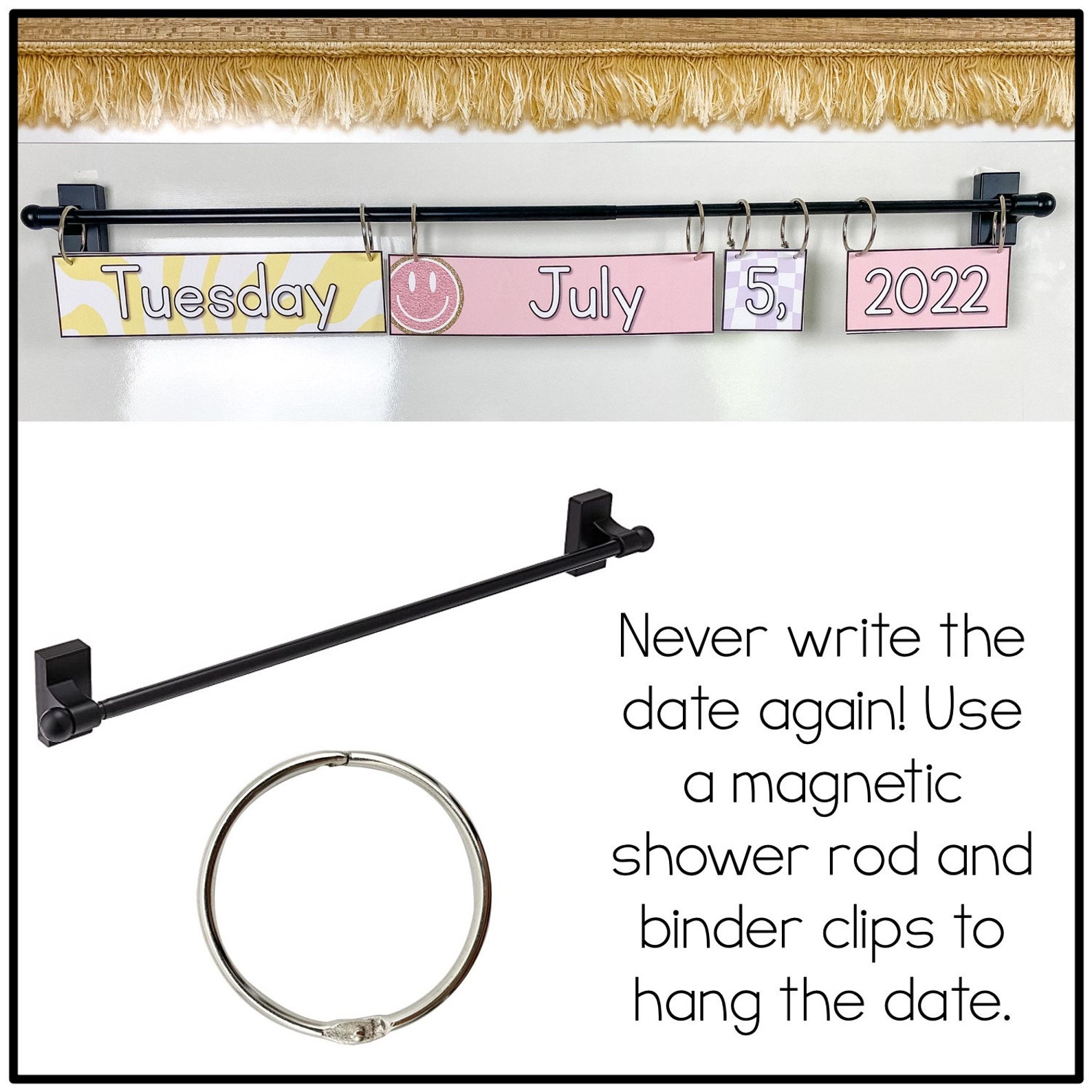 Retro Pastel Flip Calendar | Varsity Patch - Etsy